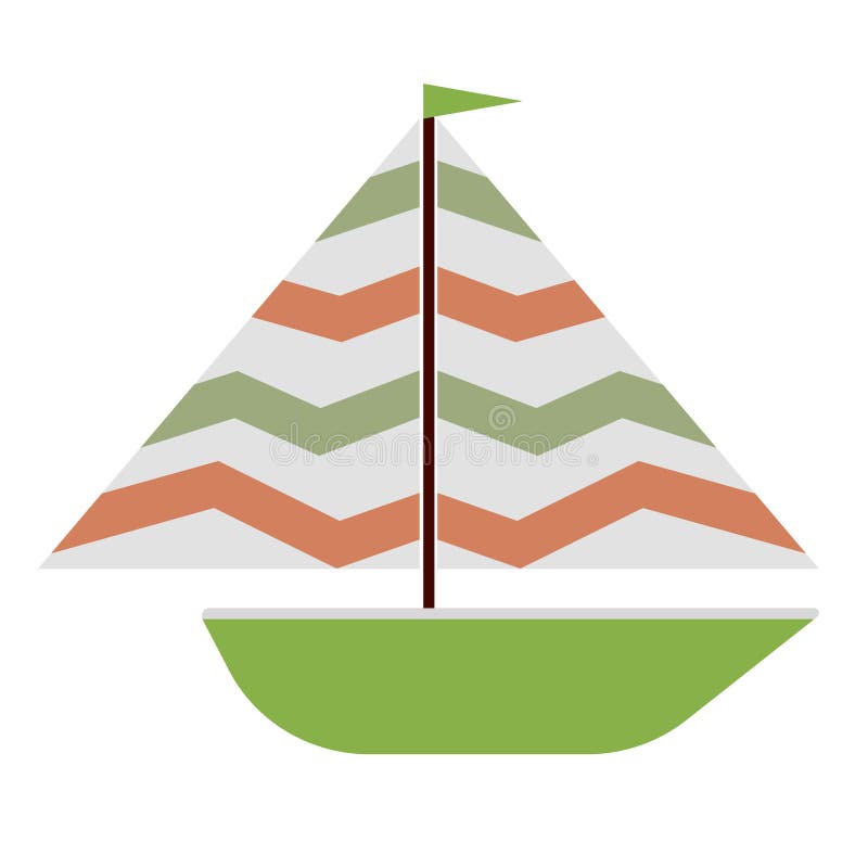 Green Boat Flat Illustration Stock Vector - Illustration of marine ...