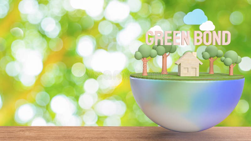 The Green Bond Text on Earth for Eco and Business Concept 3d Rendering ...