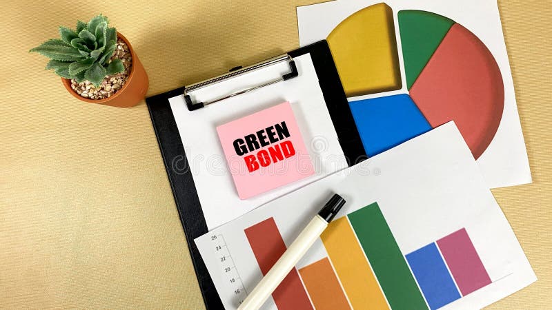 Green Bond writing concept stock image. Image of yellow - 376858941