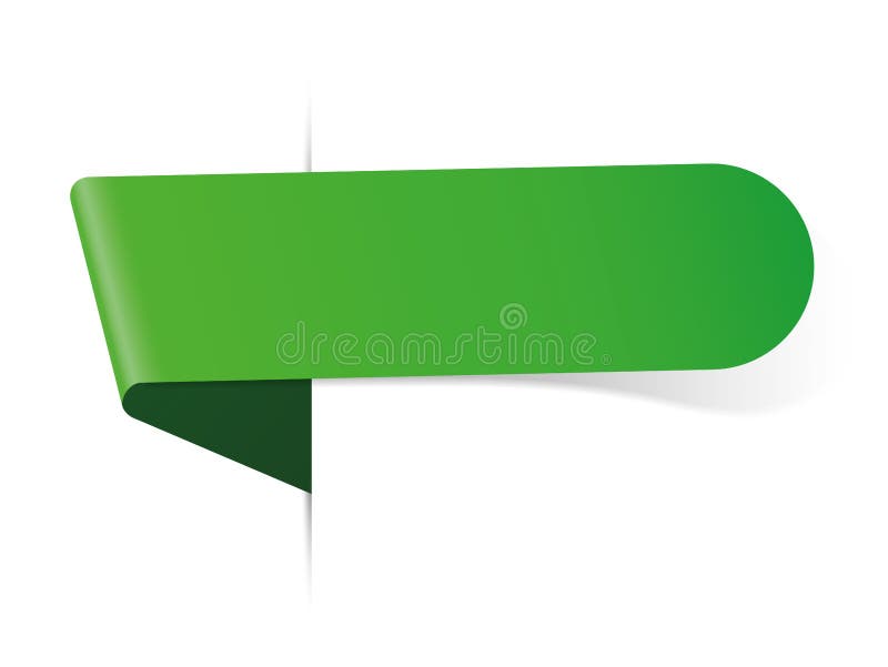 Green Bookmark Banner for Any Text on White Background Stock Vector ...