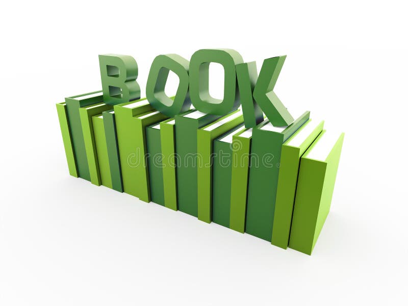 Green Books Concept with Book Stock Illustration - Illustration of ...