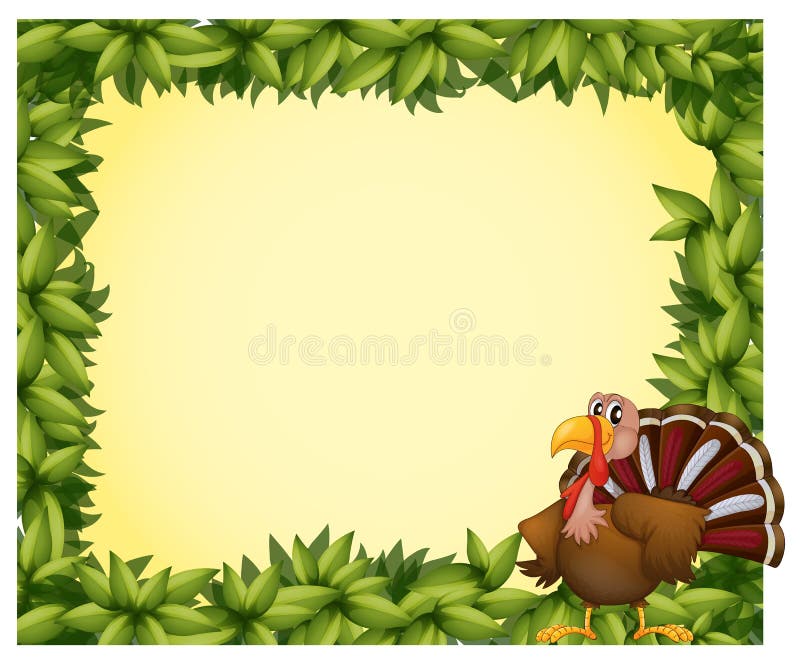 A Green Border with a Turkey Stock Vector - Illustration of graphic ...