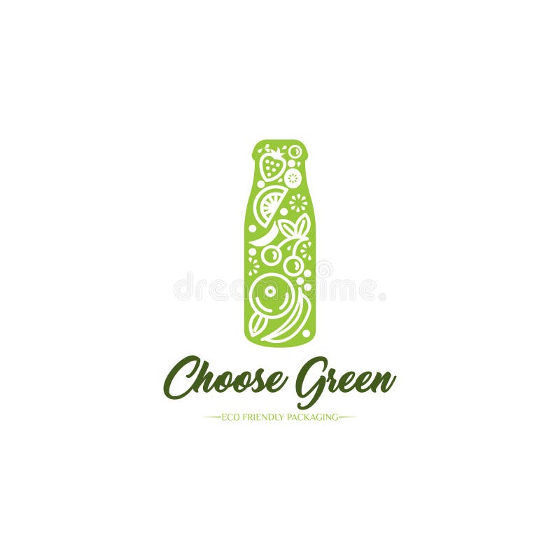 Green Bottle Logo Vector Art Stock Vector - Illustration of vector ...