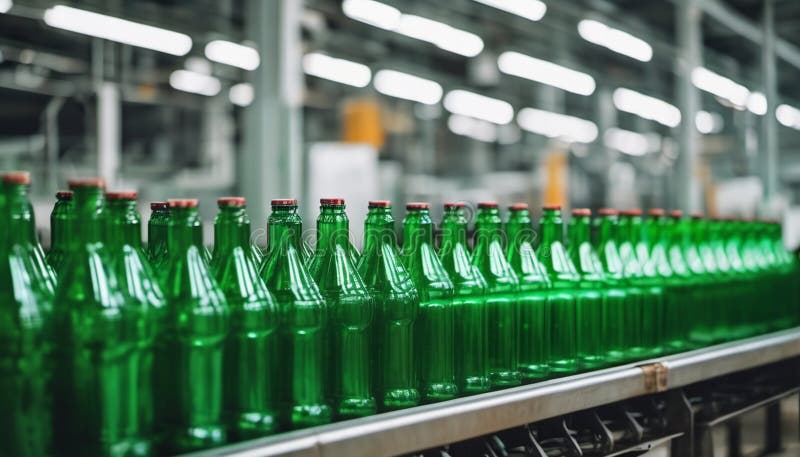 Green bottles in a row stock illustration. Illustration of wine - 310425444