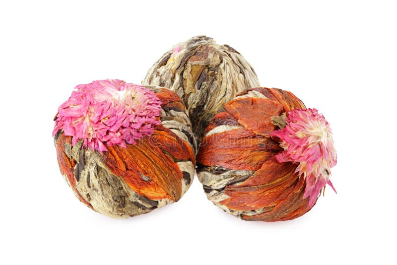 Green Bound Asian Tea Balls Isolated on White Background Stock Image ...