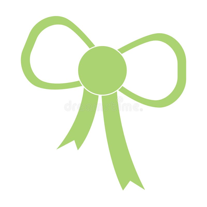 Green bow icon stock vector. Illustration of holiday - 108520447