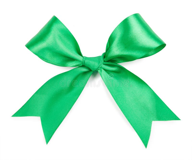 Green Bow Isolated On White Background Picture. Image: 7055505