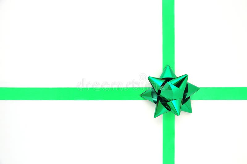 Green Bow Isolated On White Background Stock Image - Image of xmas ...