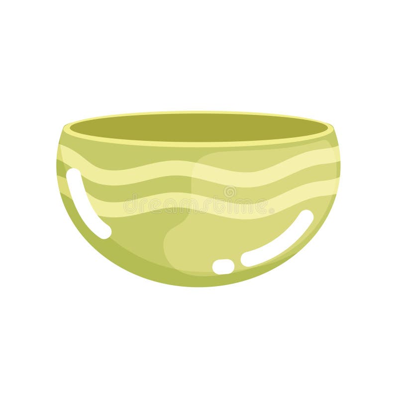 Green Bowl with Wavy Lines. Vector Stock Illustration - Illustration of ...