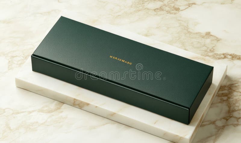 A Green Box with a Gold Embossed Lettering that Says "JANUARY" on it ...