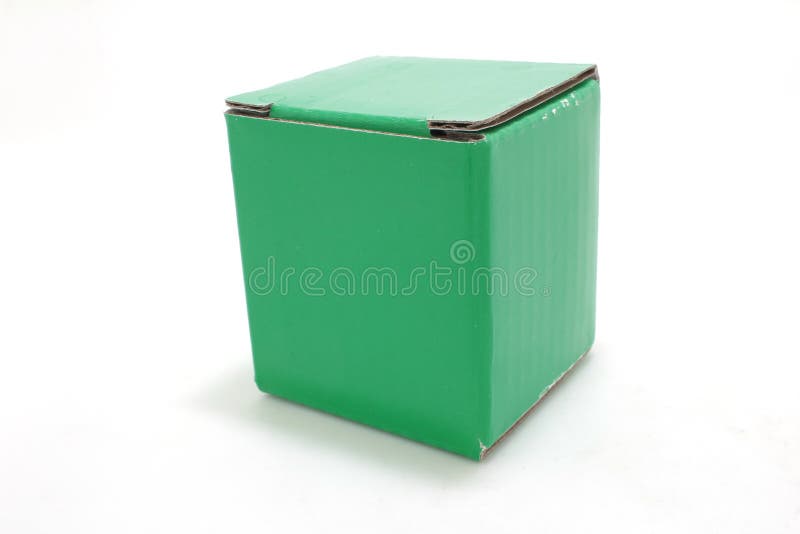 The Green Box Isolated on a White Stock Image - Image of cardboard ...