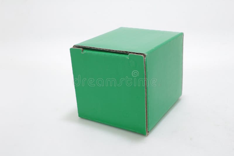 The Green Box Isolated on a White Stock Image - Image of shipping ...