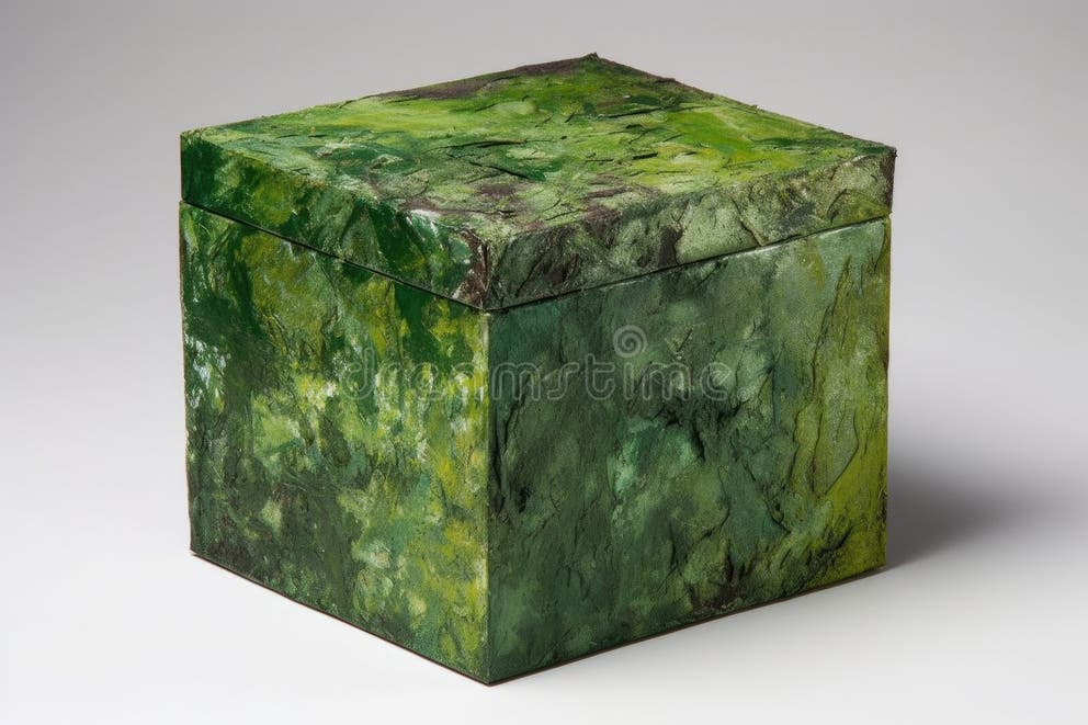 Green Box Made from Recycled Paper and Vegetable-based Inks Stock ...
