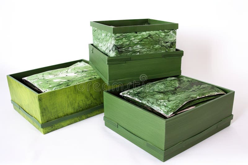 Green Box Made from Recycled Paper and Vegetable-based Inks Stock ...