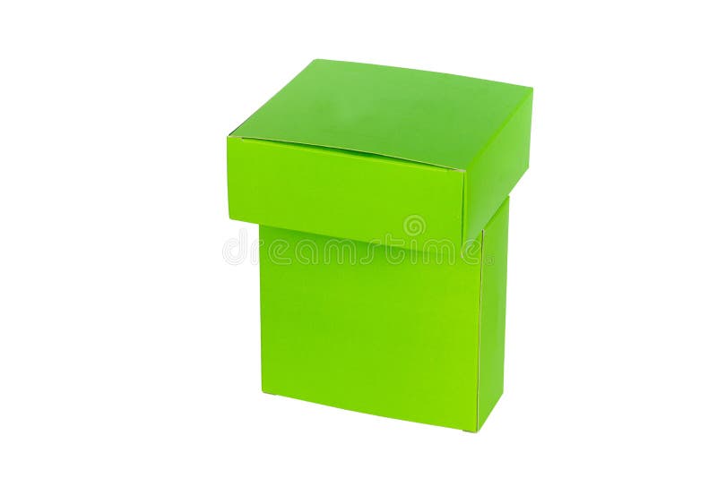 Green Boxes Stacked or Green Paper Package Box Isolated on White Stock ...
