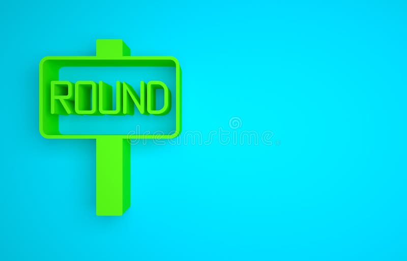 Green Boxing Ring Board Icon Isolated on Blue Background. Minimalism ...