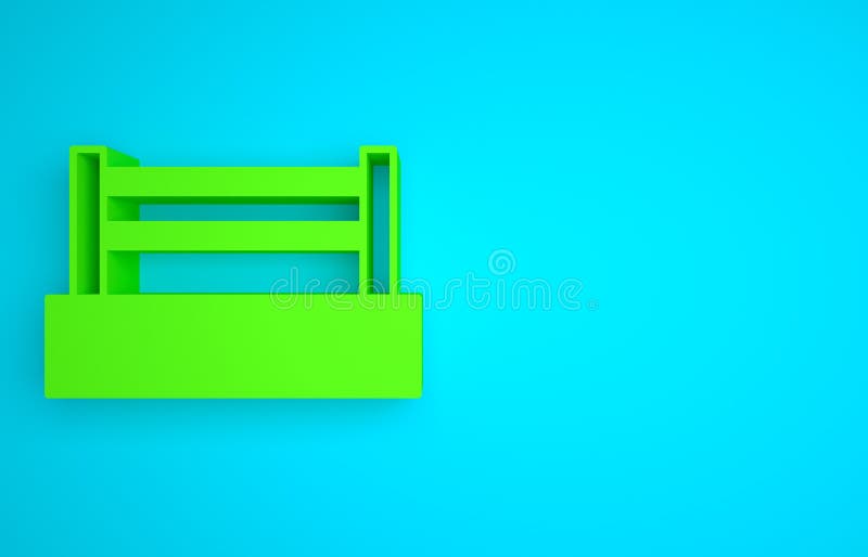 Green Boxing Ring Icon Isolated on Blue Background. Minimalism Concept ...