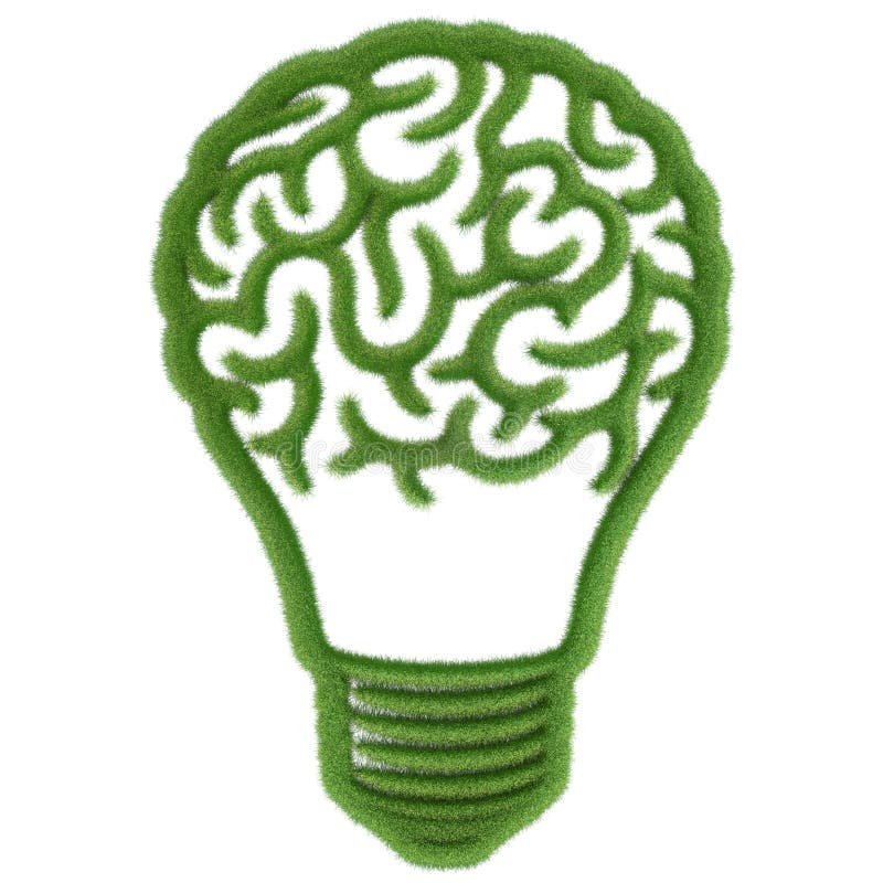 Think Green Bulb Symbol in Green Color Stock Illustration ...