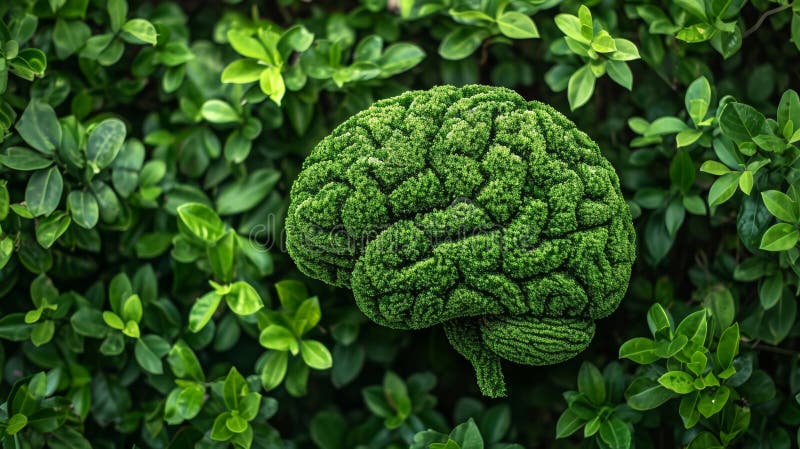 Green Brain in the Midst of a Bush Stock Photo - Image of mysterious ...