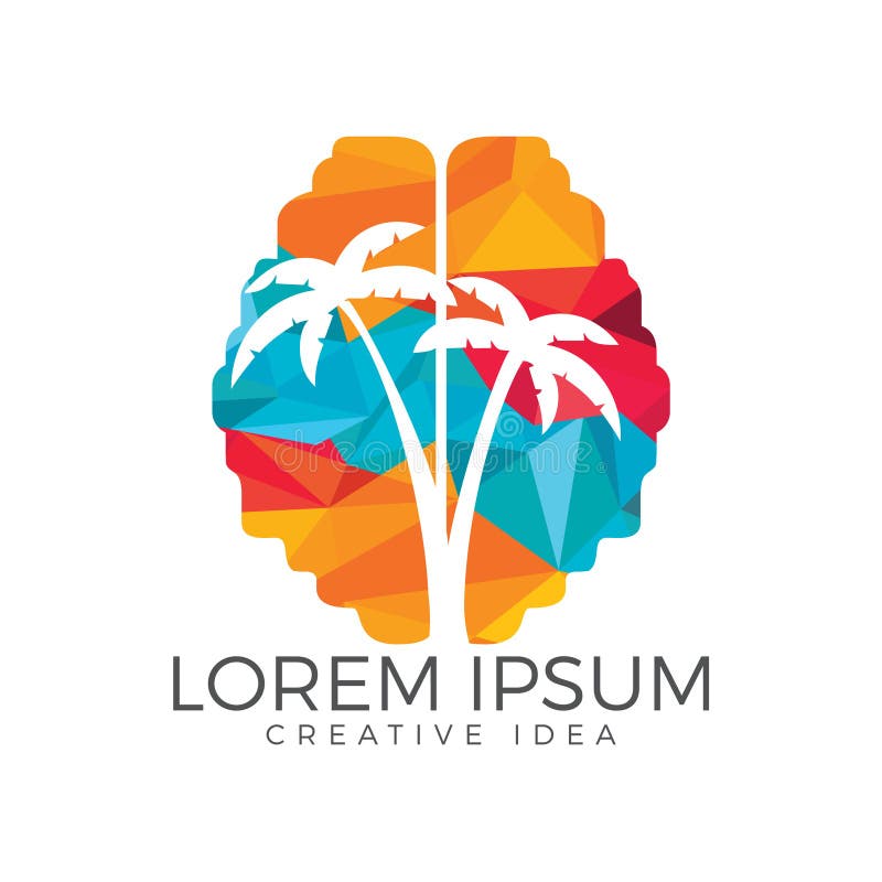 Green Brain Tree Vector Logo Design. Stock Vector - Illustration of ...