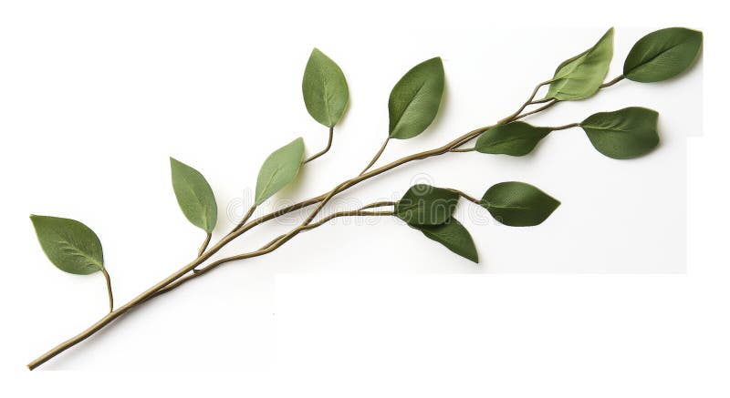Green Branch with Multiple Leaves Isolated on Transparent Background ...