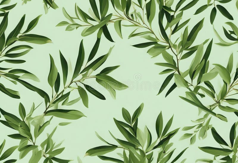 Green Branch. Seamless Pattern. Stock IllustrationPattern, Floral ...