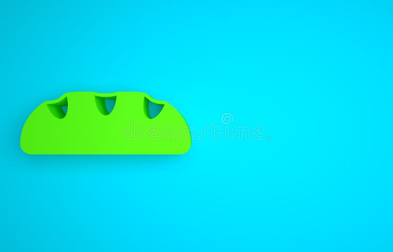 Green Bread Loaf Icon Isolated on Blue Background. Minimalism Concept ...
