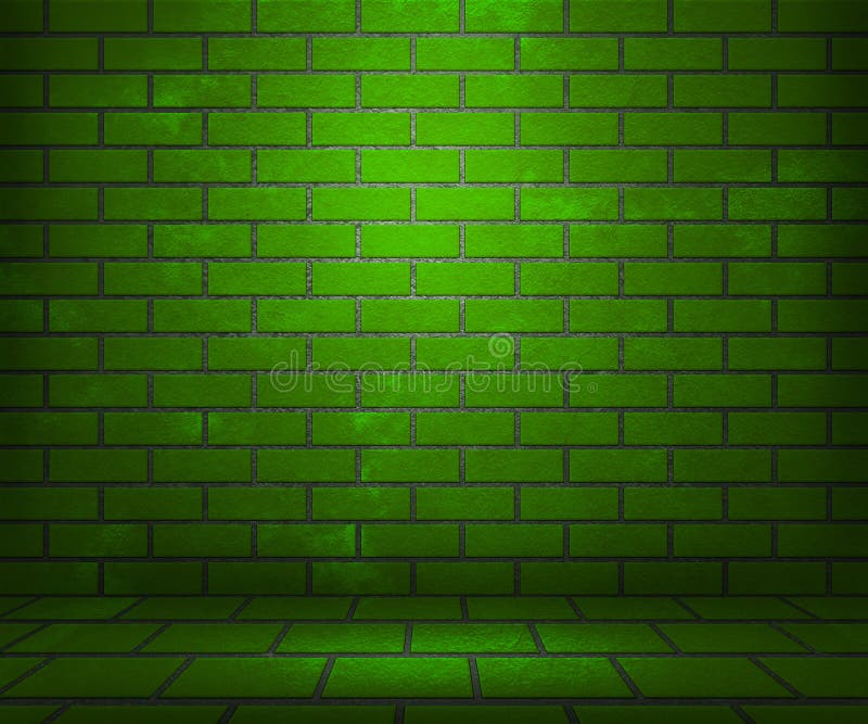 Green Brick Stage Background Stock Photo - Image of home, dark: 29790868