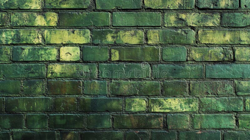 Green Brick Wall Texture Background a Closeup Shot of a Green Brick ...