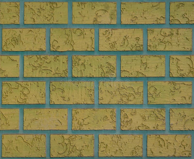 Green Brick Wall Texture Close Up Stock Image - Image of brickwork ...