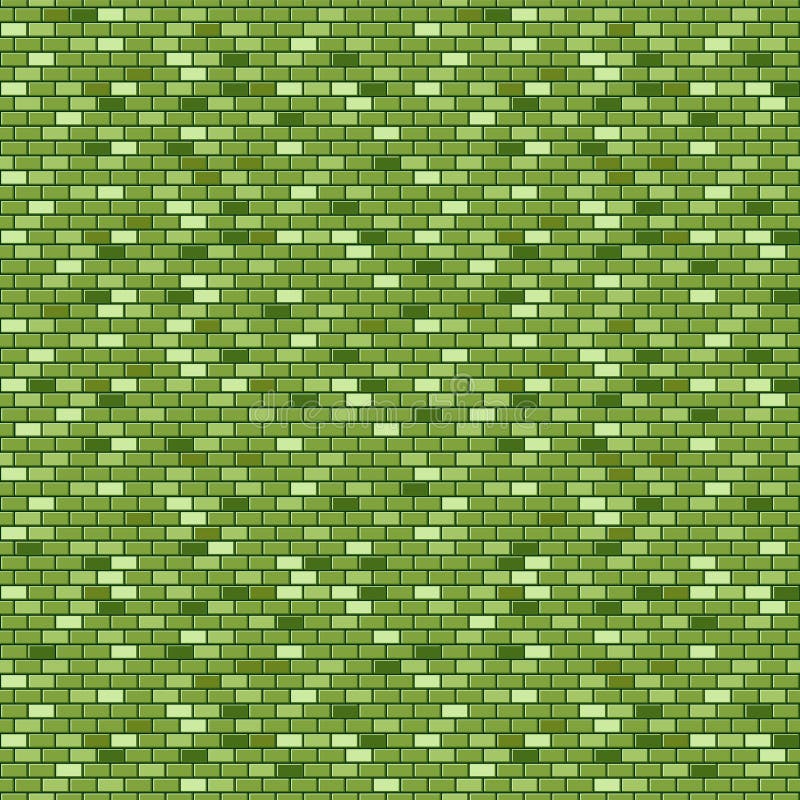 Green Brick Wall Pattern. Seamless Vector Brick Background Stock Vector ...