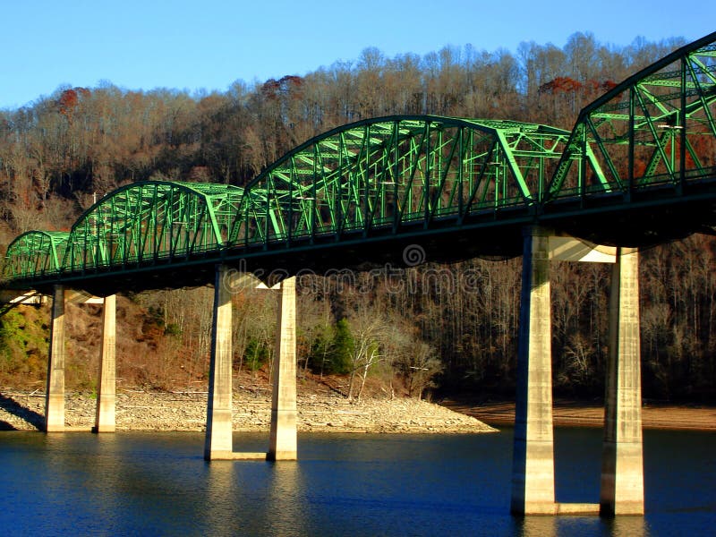 Green Bridge stock image. Image of beams, water, rail - 7357083
