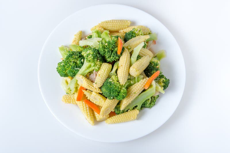 Green Broccoli,baby Corn,carrot Stock Image - Image of elegant, asian ...