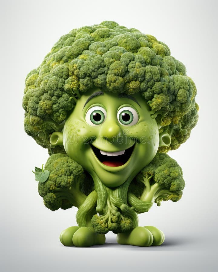 A Green Broccoli Character is Smiling for the Camera. Generative Ai ...