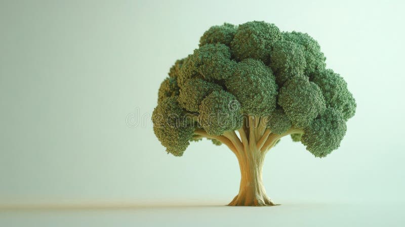 Green Broccoli Tree 3D Render Stock Illustration - Illustration of ...