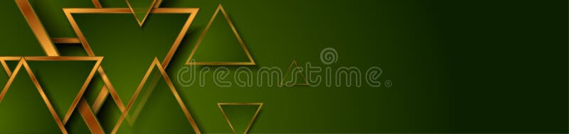 Green and Bronze Glossy Triangles Abstract Tech Banner Stock Vector ...