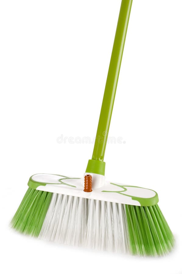 Green broom stock image. Image of manual, white, isolated - 8428047