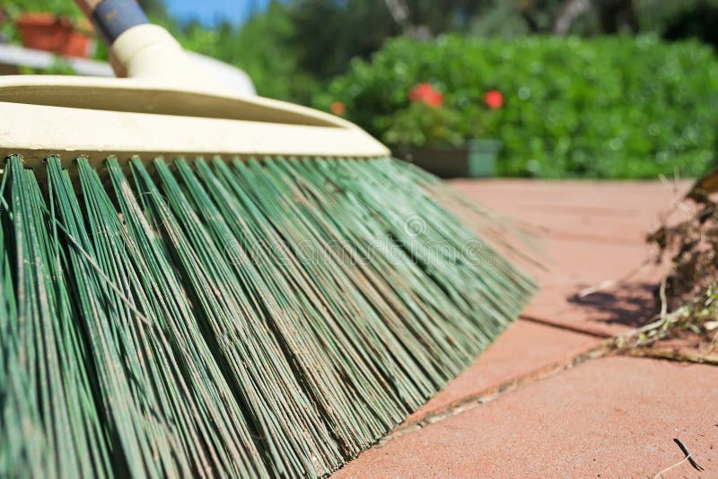 Green broom stock image. Image of manual, white, isolated - 8428047