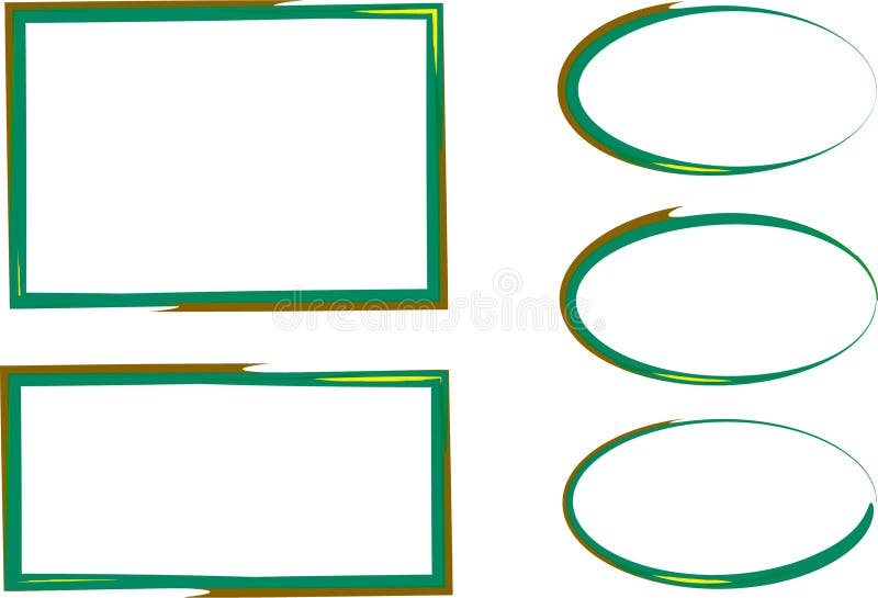 Green Brown Colorful Abstract Border Set Vector Stock Illustration ...