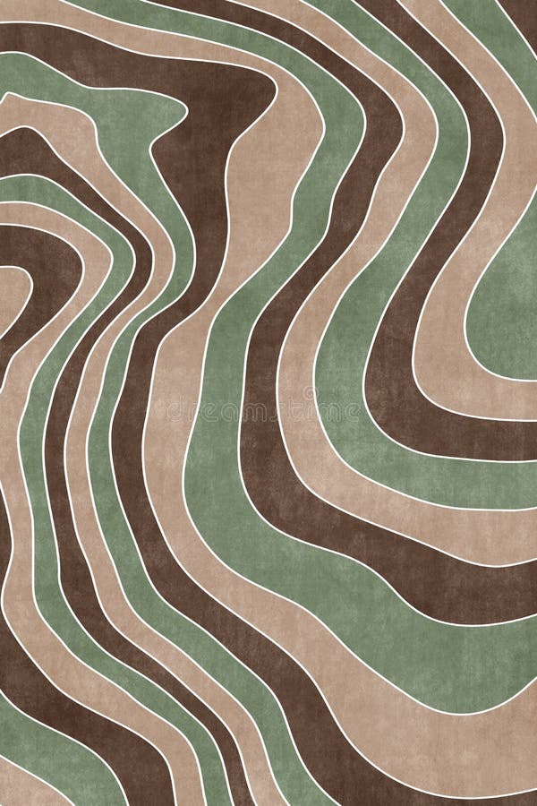 Green and Brown Geometric Rug Pattern. Stock Illustration ...