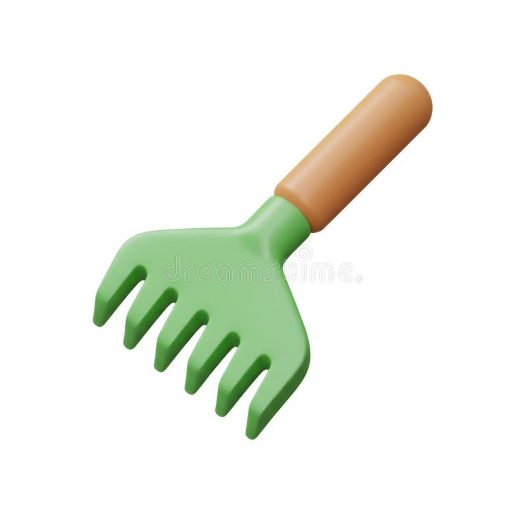 Green and Brown Plastic Rake 3D Render Stock Photo - Image of rake ...