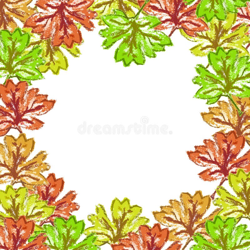 Green Brown Yellow Red Maple Leaf Frame Stock Illustration ...