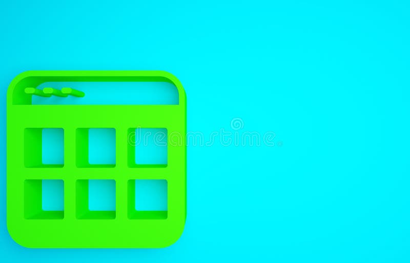 Green Browser Files Icon Isolated on Blue Background. Minimalism ...