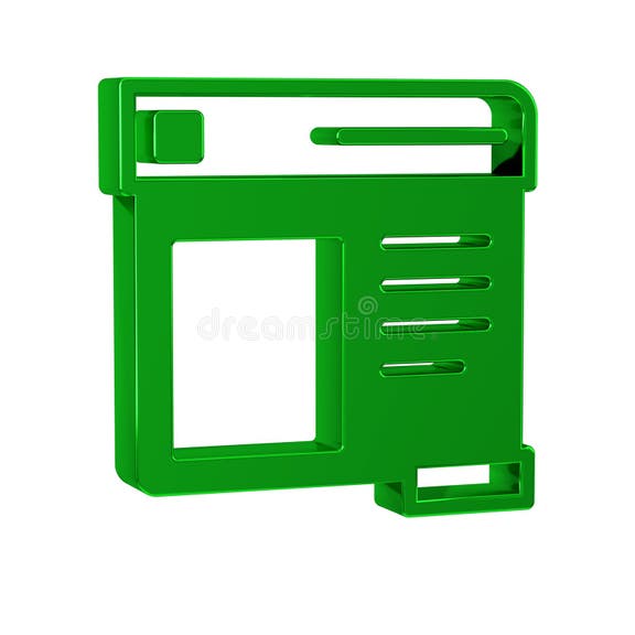 Green Browser Window Icon Isolated on Transparent Background. Stock ...