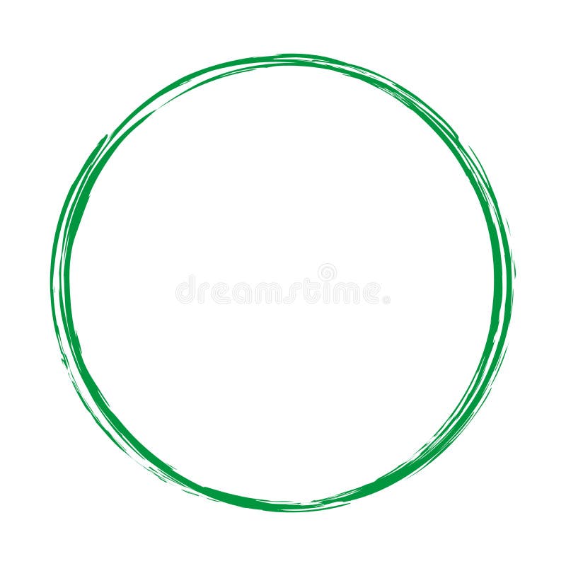 Green Brush Round Frame Banners on White Background Stock Vector ...