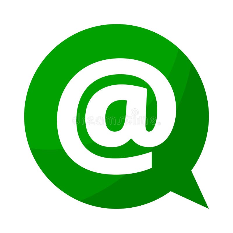 Green bubble e mail symbol stock vector. Illustration of icon - 95007429