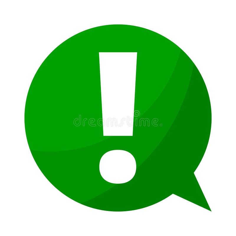 Green Bubble Exclamation Mark Stock Vector - Illustration of black ...