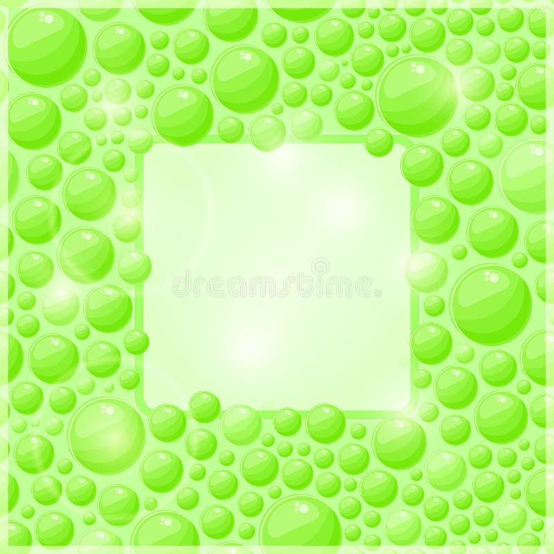 Green Bubble Frame with Square Place for Text Stock Illustration ...