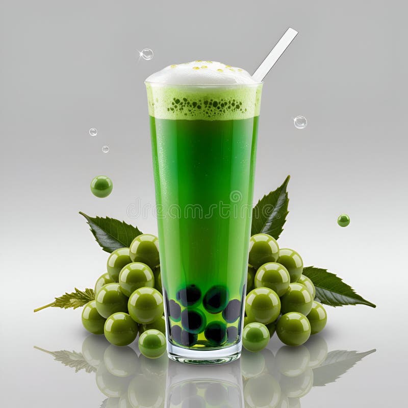 Green Bubble Tea Isolated stock illustration. Illustration of ...