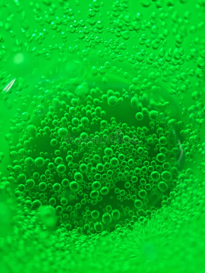 Green Sparkling Water Bubbles Creating Refreshing Texture Stock Photos ...